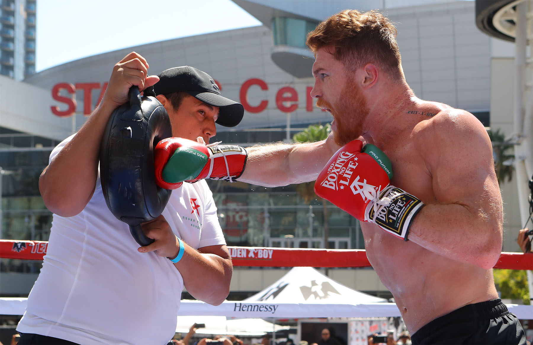 Canelo Alvarez and Gennady Golovkin Hold Public Workout at LA Live - LLERO